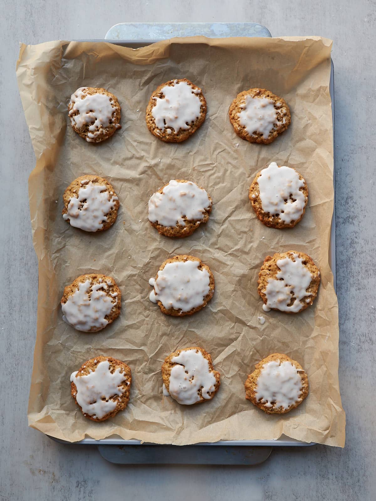 Iced Sourdough Oatmeal Cookies - Country Roads Sourdough